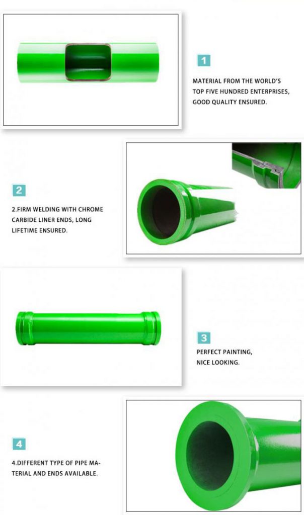 DN125 twin Wall Concrete Pump Pipe for Delivery Placing Boom Pipe - PK ...